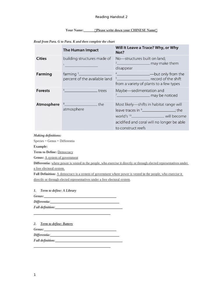 2400 Reading Handout 2 | PDF