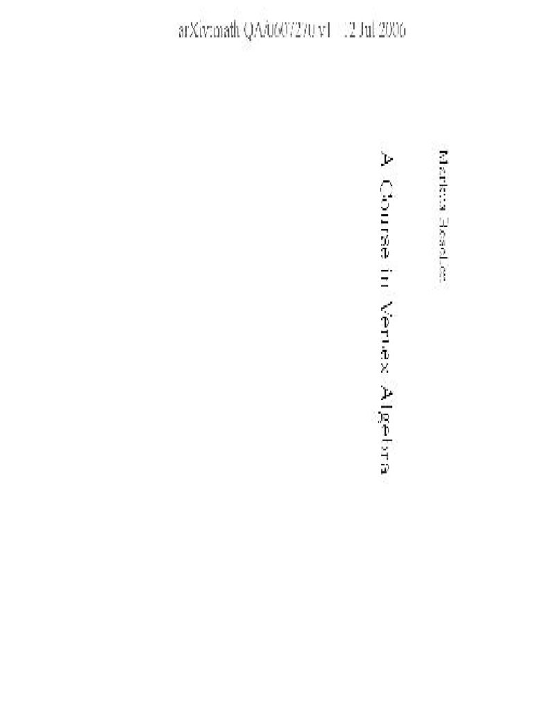 A Course In Vertex Algebra Rosellen M | PDF | Cuba