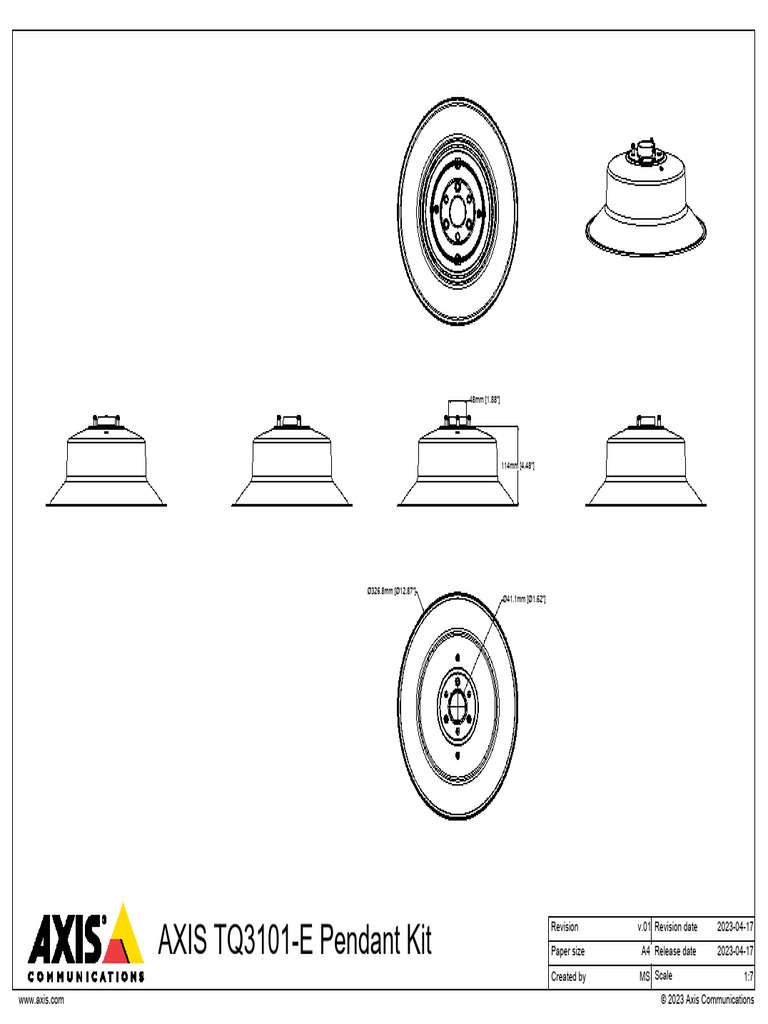 Dimension Drawing Axis Tq3101 e Pendant Kit en US 398061 | PDF