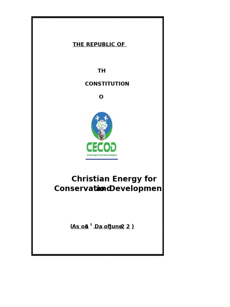 Cecod Constitution - 2025 - Sem Final Draft | PDF | Audit | Expense