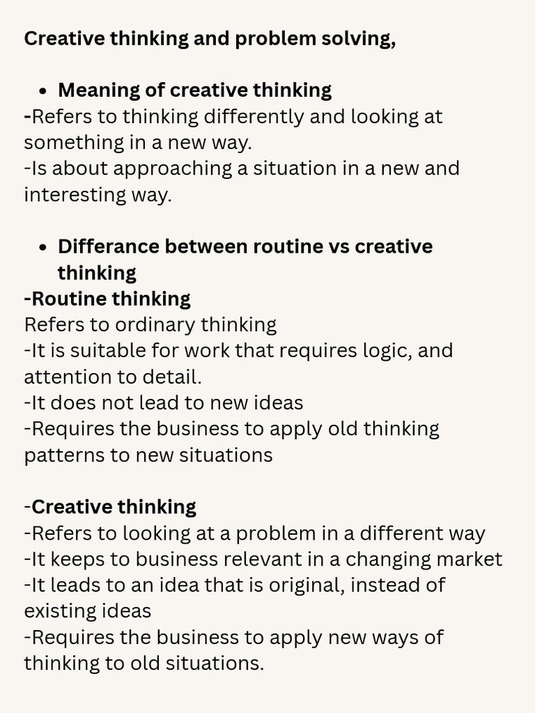 Creative Thinking and Problem Solving Strategies | PDF | Thought ...