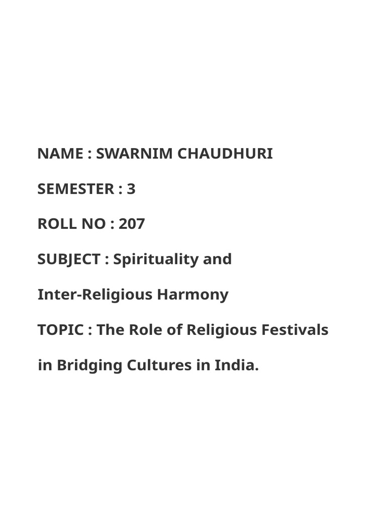 Foundation Assignment - Writeup | PDF | Religious Pluralism ...