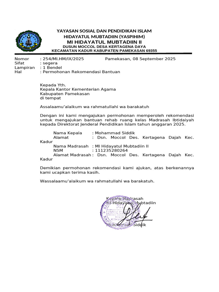 Permohonan Rekom | PDF