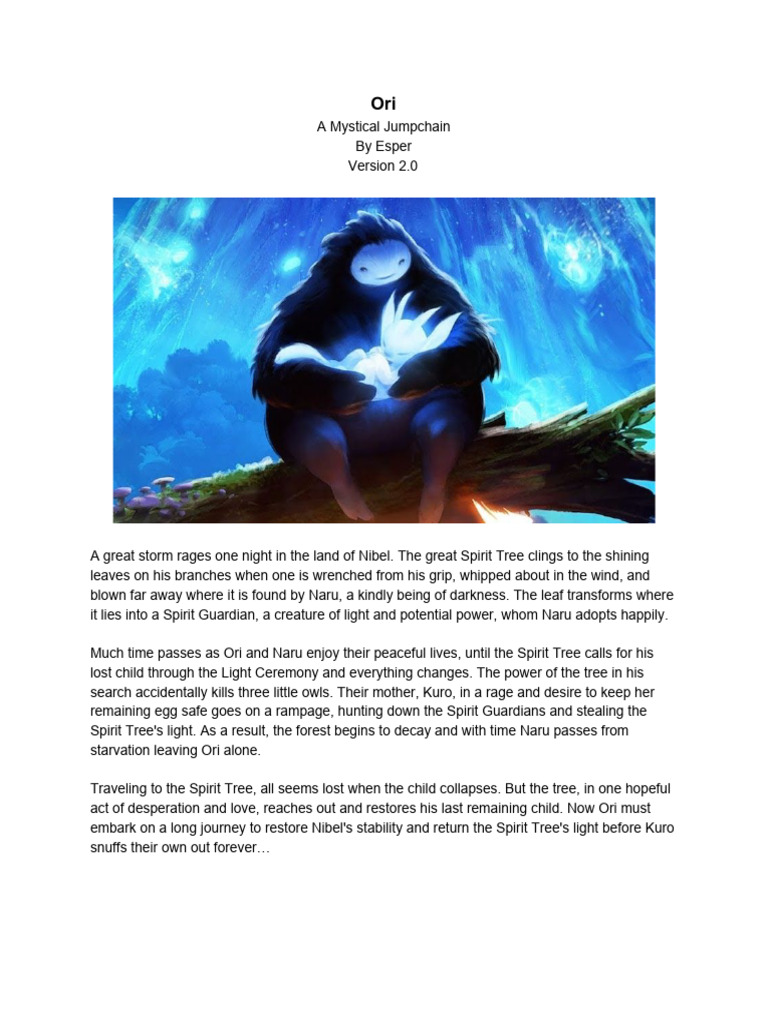 Ori: A Mystical Jumpchain Guide | PDF