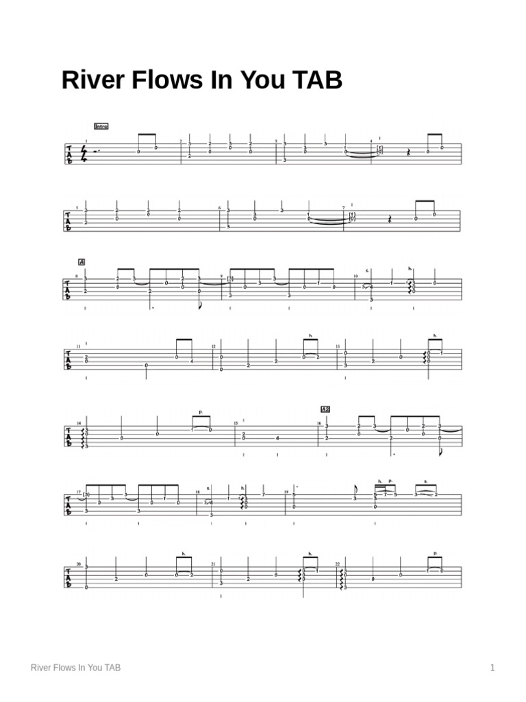 River Flows in You TAB | PDF