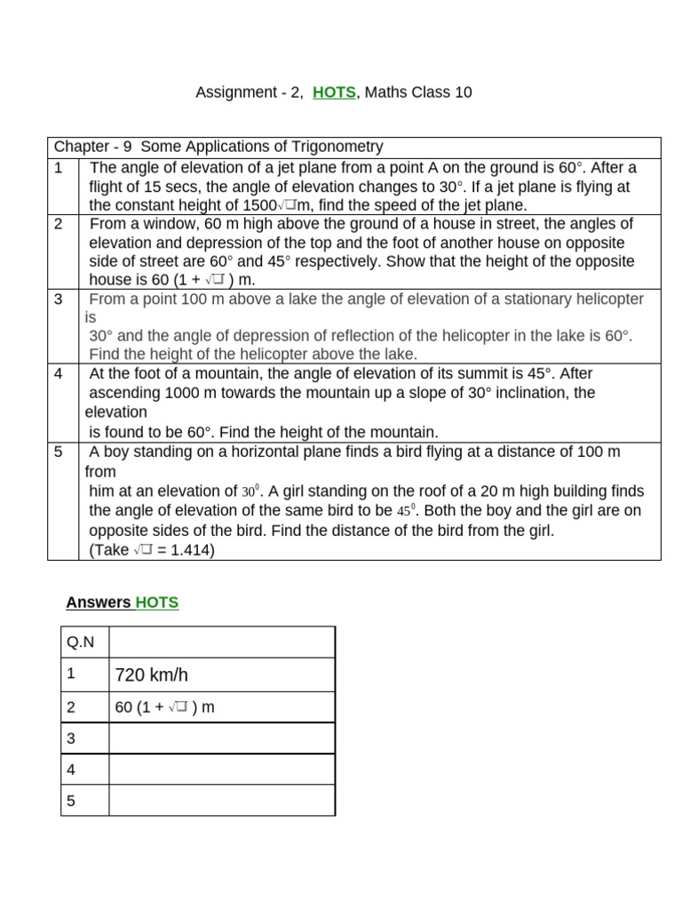 Assignment Hots X CH 9 | PDF