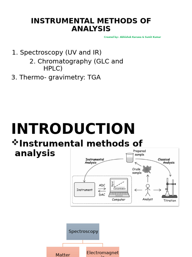 Instrumental Analysis Techniques Overview | PDF