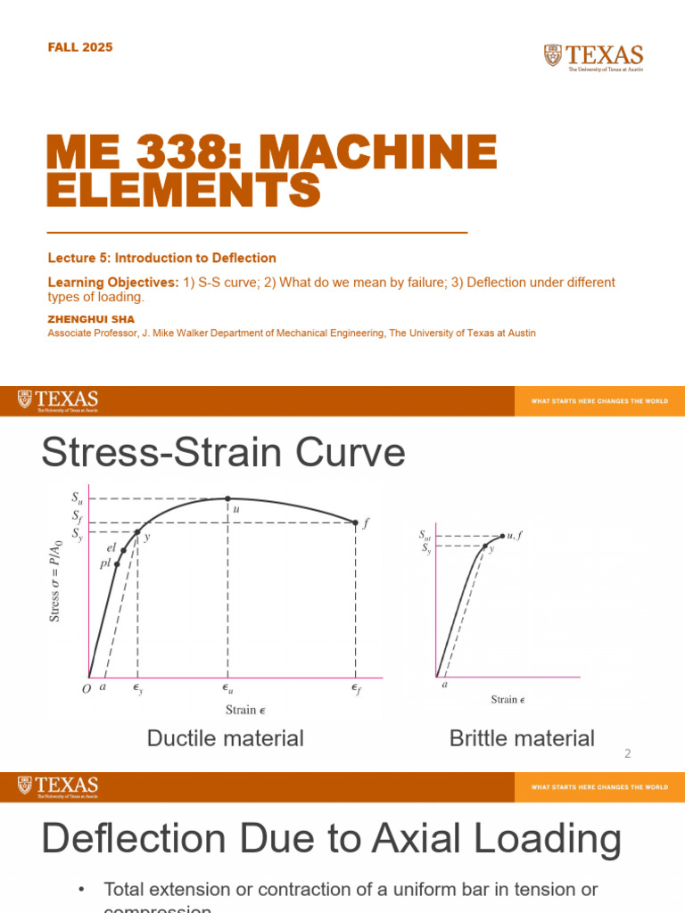Machine Elements Lecture Slides For Stress and Strain Relationship | PDF