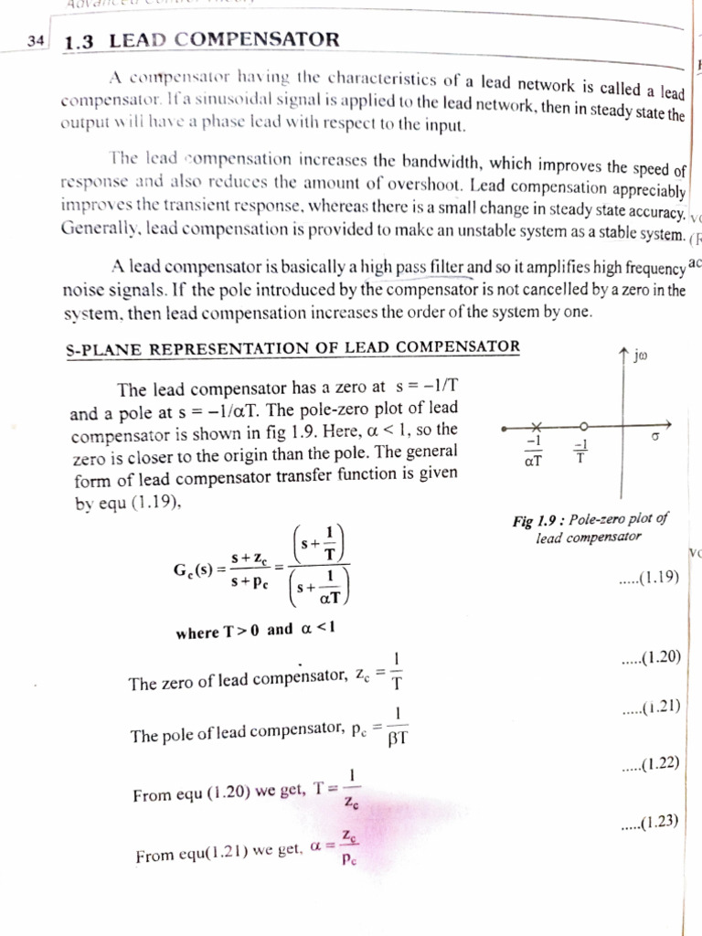 Lead Compensator Design Guide | PDF | Analog Circuits | Control Theory