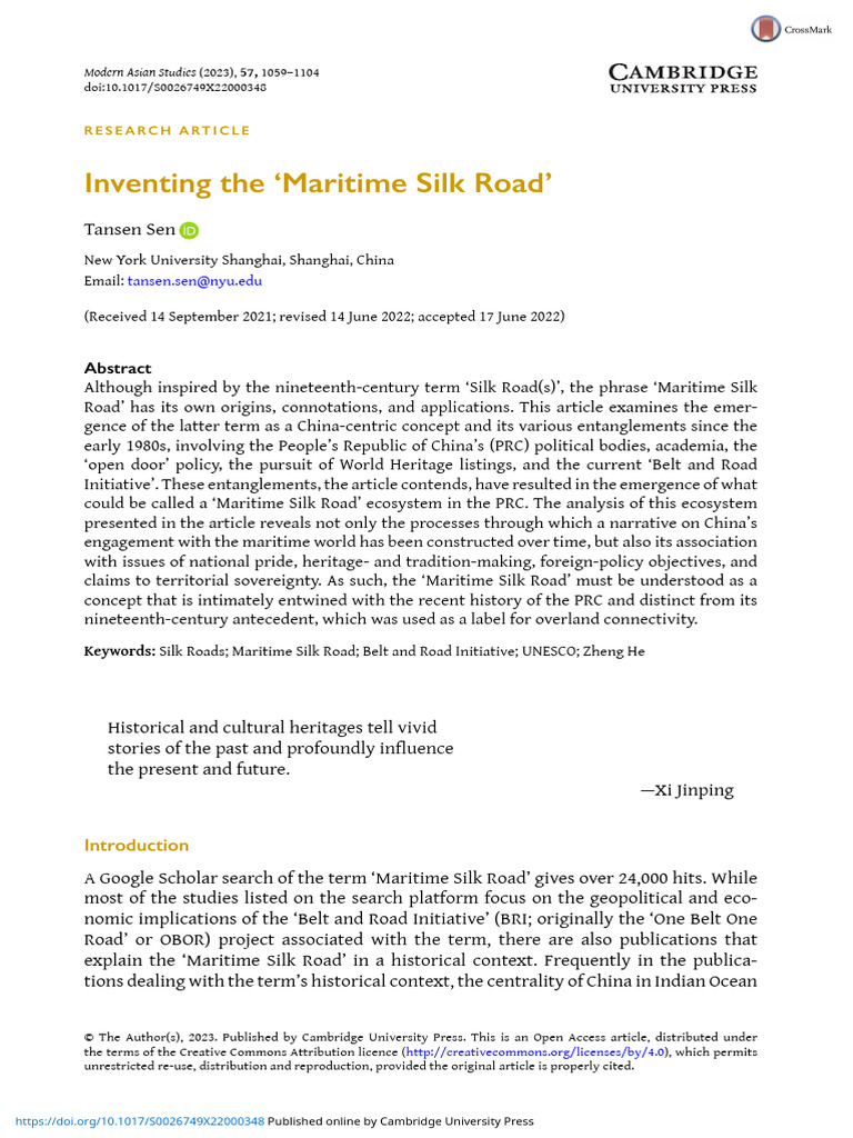 2.TA005. Inventing The Maritime Silk Road | PDF | China | World Politics