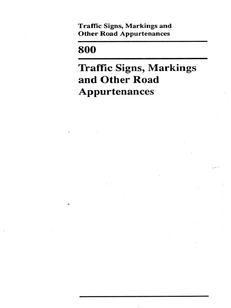 Section 800 - Traffic Signs, Markings & Other Road Appurtenances | PDF ...