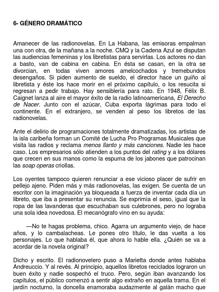 Genero Dramatico | PDF | Narración | Suspense (Género)