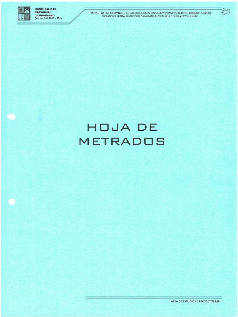 Hoja de Metrados | PDF