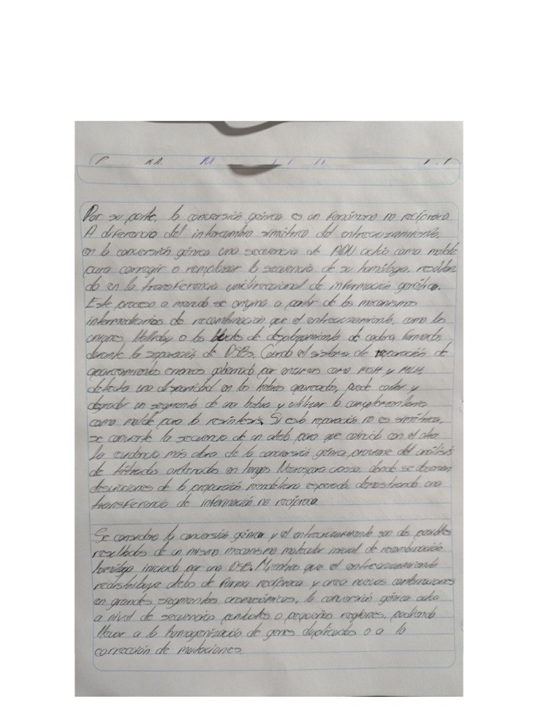 Entrecruzamiento y Conversión Genica | PDF