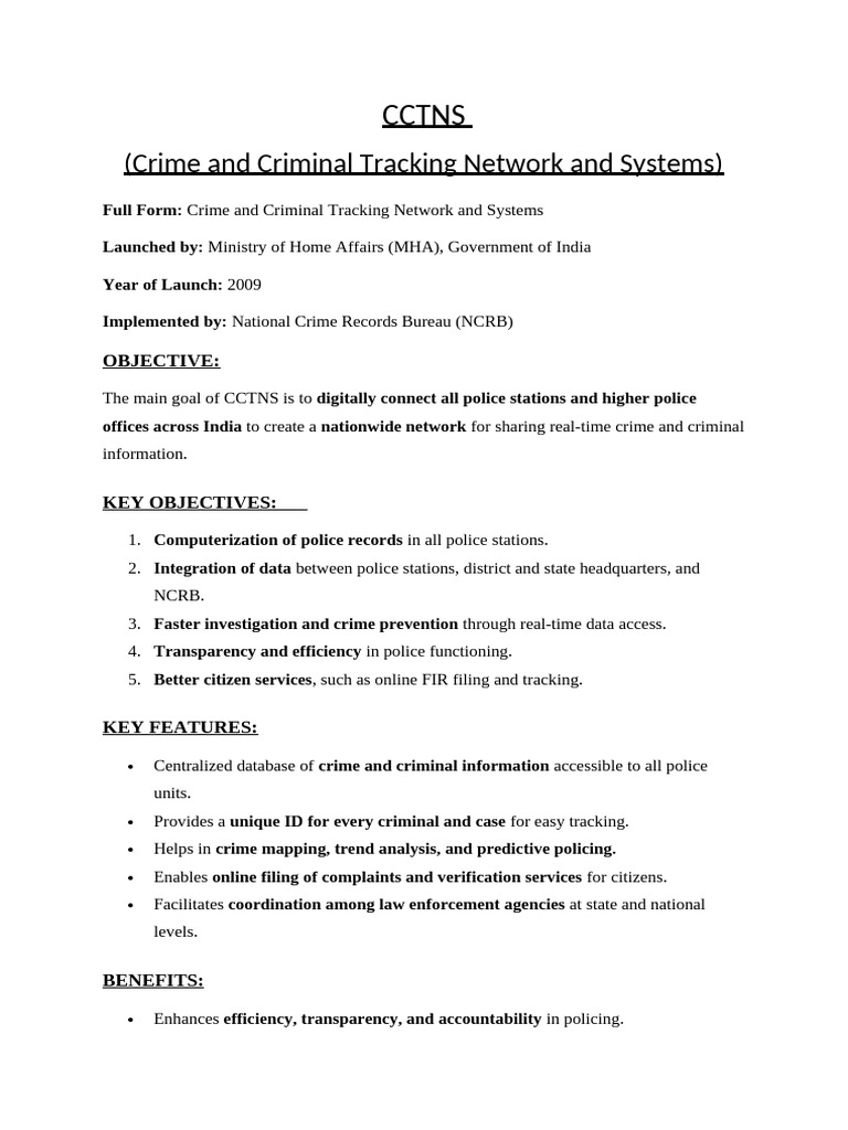 CCTNS | PDF