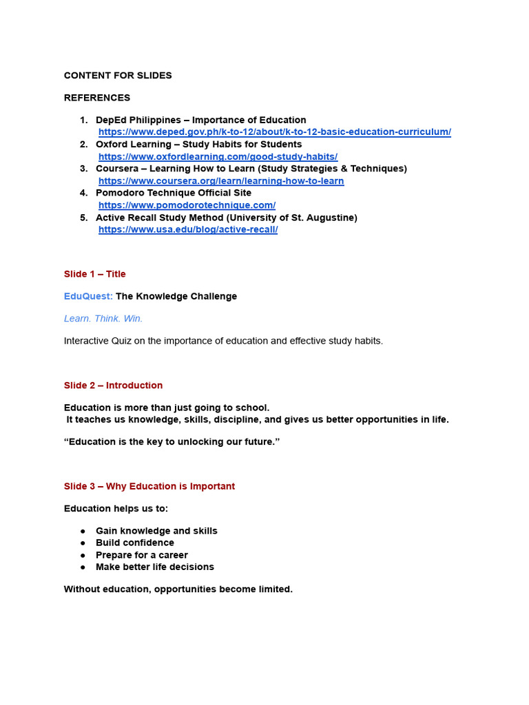 Content_interactive_quiz | PDF | Learning | Behavior Modification
