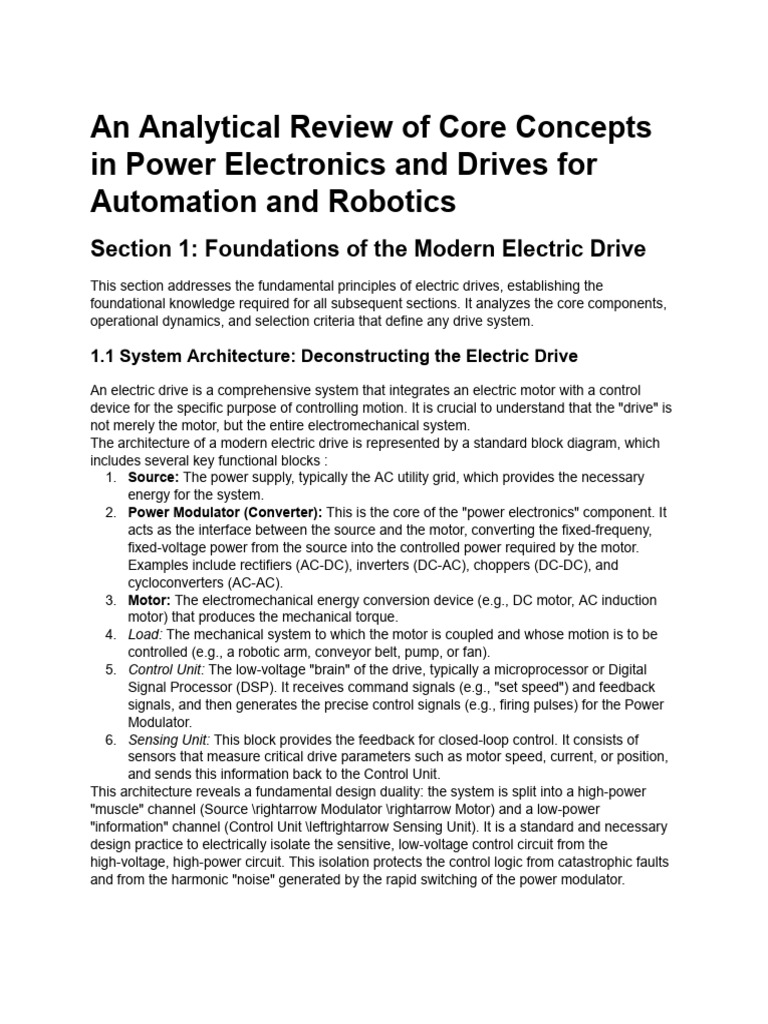 Power Electronics in Electric Drives | PDF | Electric Motor | Power ...