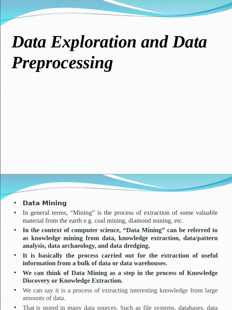 Module 2 Data Exploration and Data Preprocessing | PDF | Level Of Measurement | Data Mining