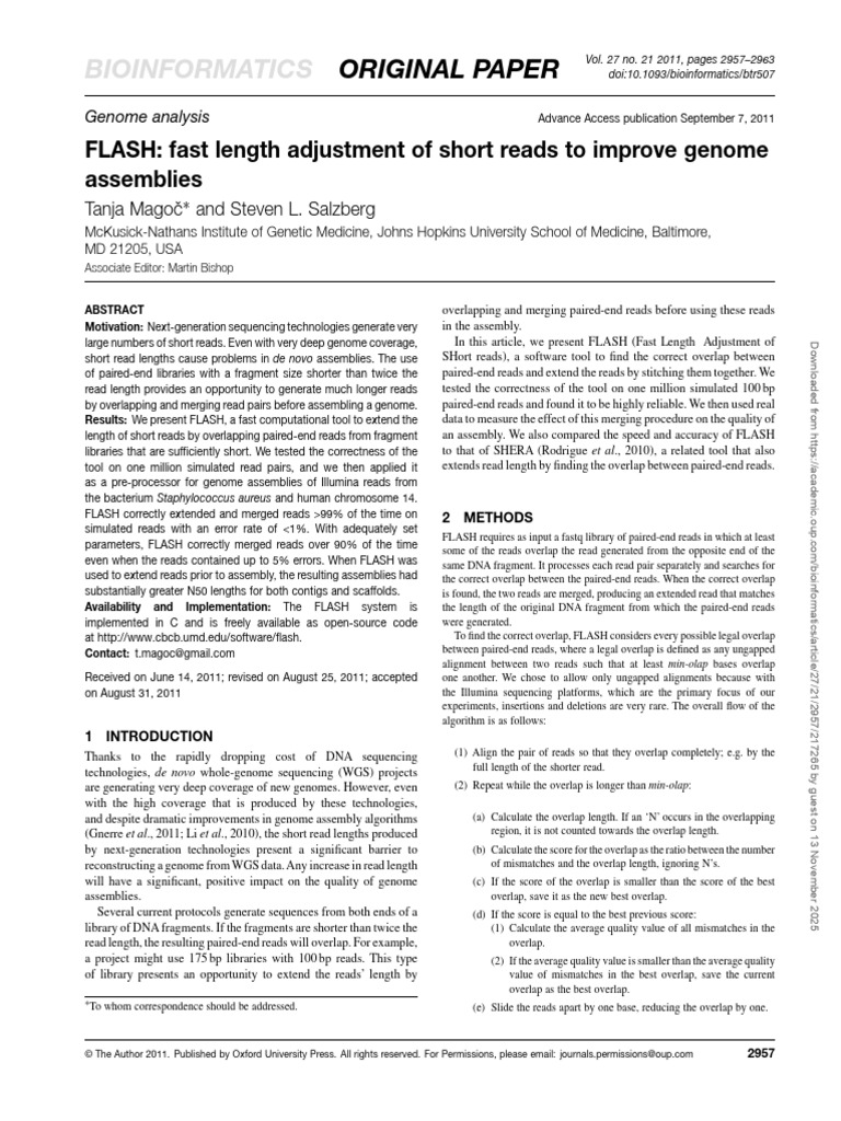 Magoc Dan Salzberg (2011) | PDF | Biotechnology | Omics