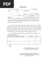 PCPNDT Declaration and Affidavit Form | PDF