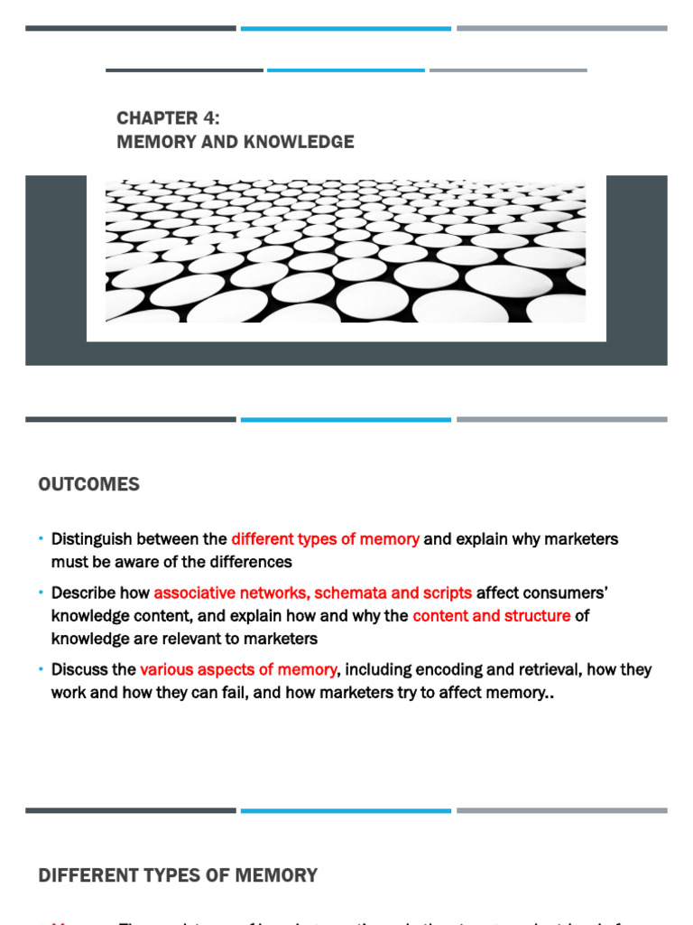 Chapter 4 - Memory and Knowledge | PDF | Recall (Memory) | Memory