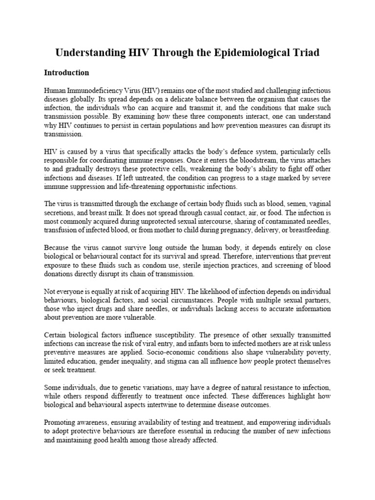 Understanding HIV Through The Epidemiological Triad | PDF | Infection | Hiv