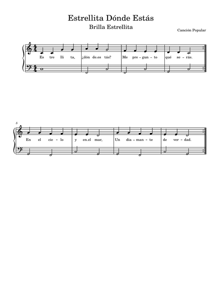 Estrellita Donde Estas | PDF