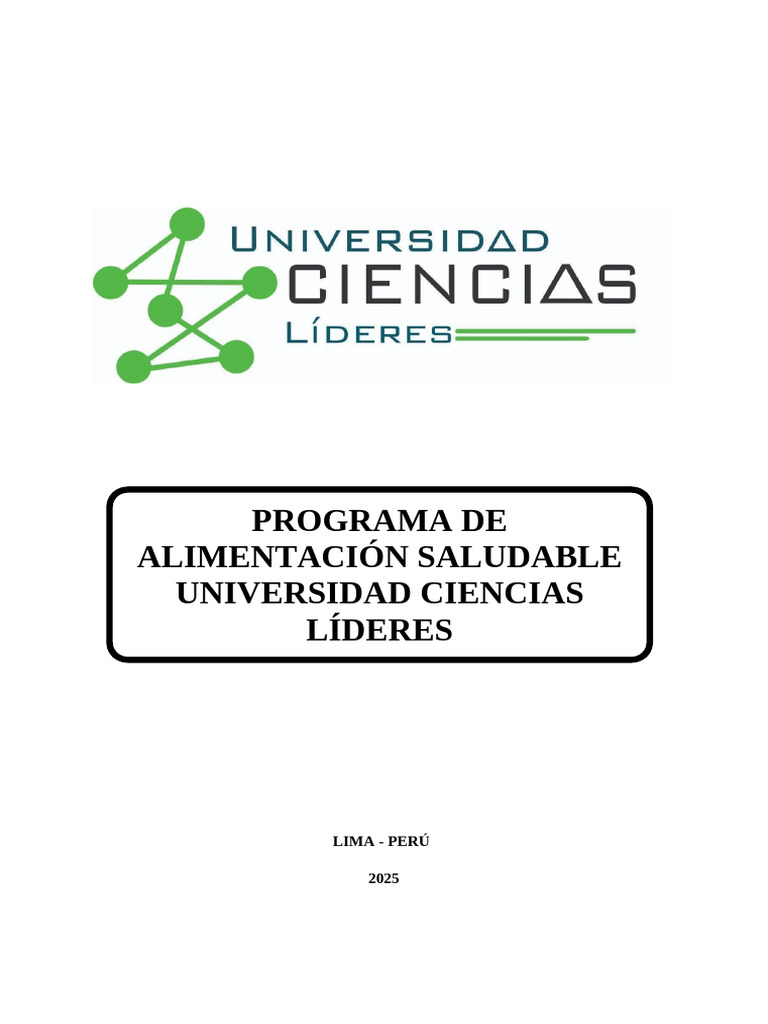 Programa de Alimentación Saludable UCL | PDF | Nutrición | Dieta y ...