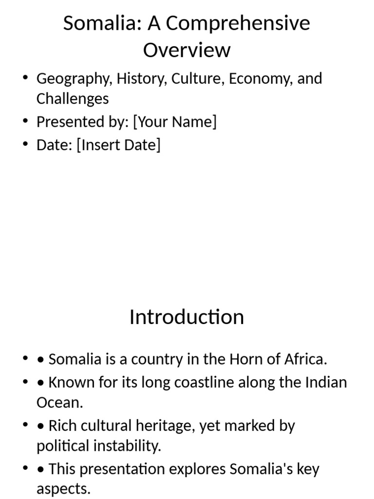 Somalia: Geography, History & Challenges | PDF