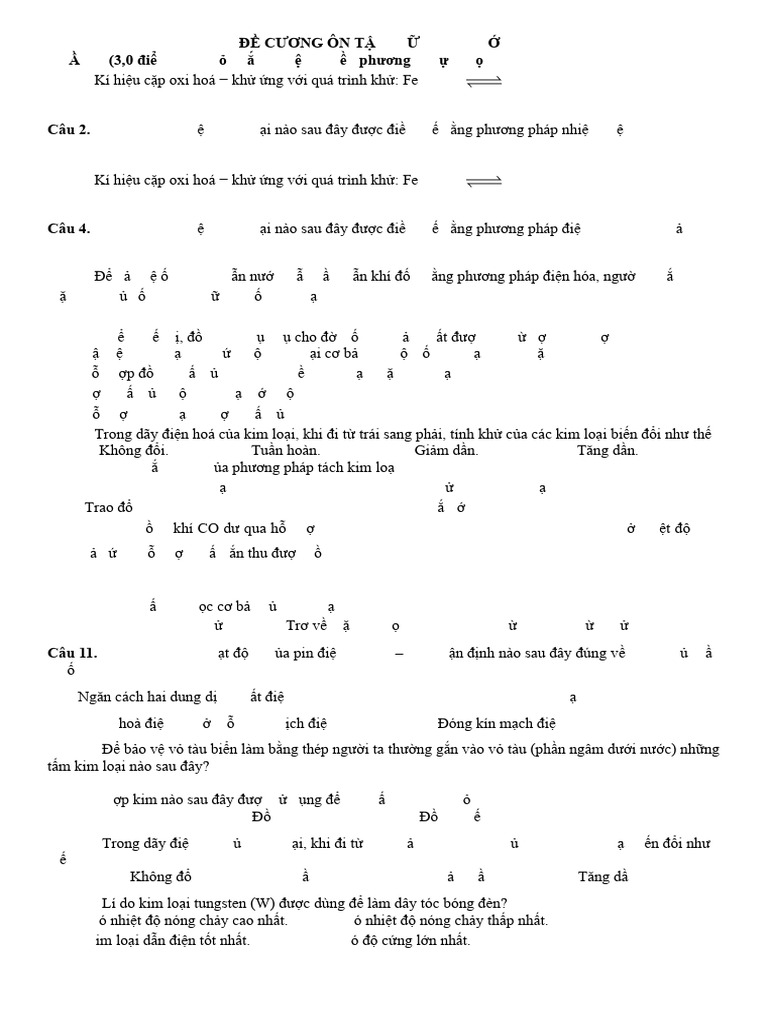 Đề Cương Ôn Gkii Lớp 12 - HS | PDF