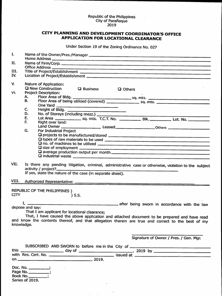 Locational Clearance Form | PDF