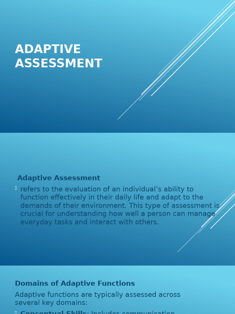 Understanding Adaptive Assessment Tools | PDF | Caregiver | Behavioural ...