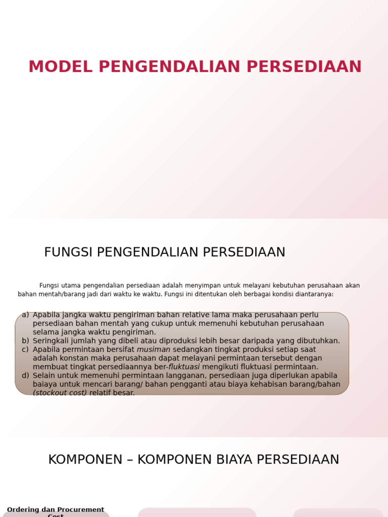Model Pengendalian Persediaan | PDF