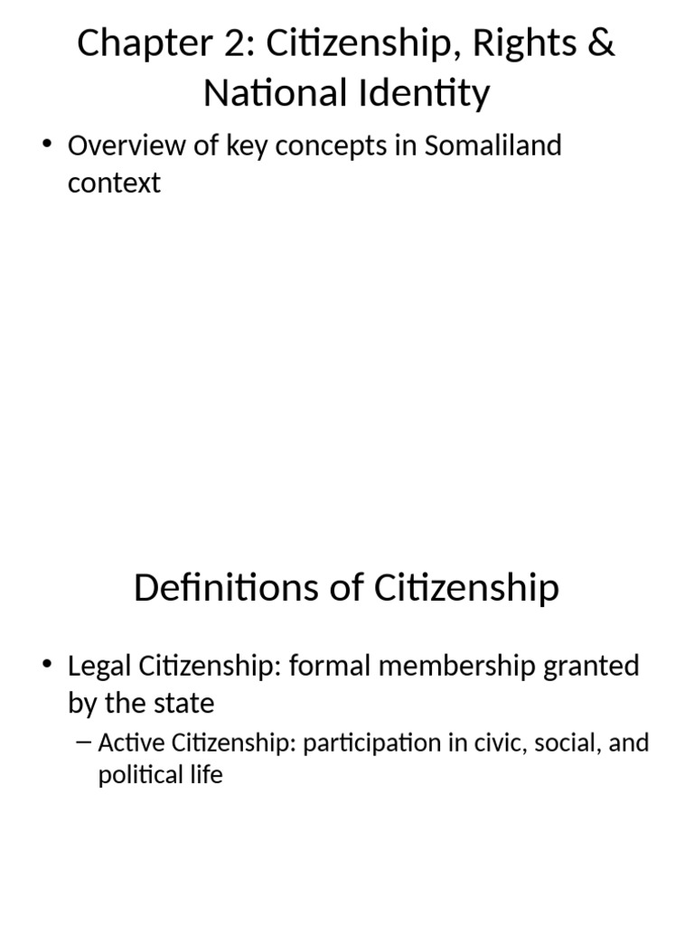Somaliland Citizenship and National Identity | PDF