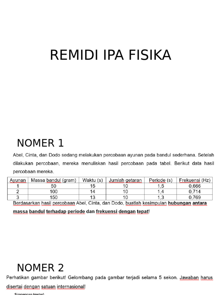 Remidi Ipa Fisika | PDF