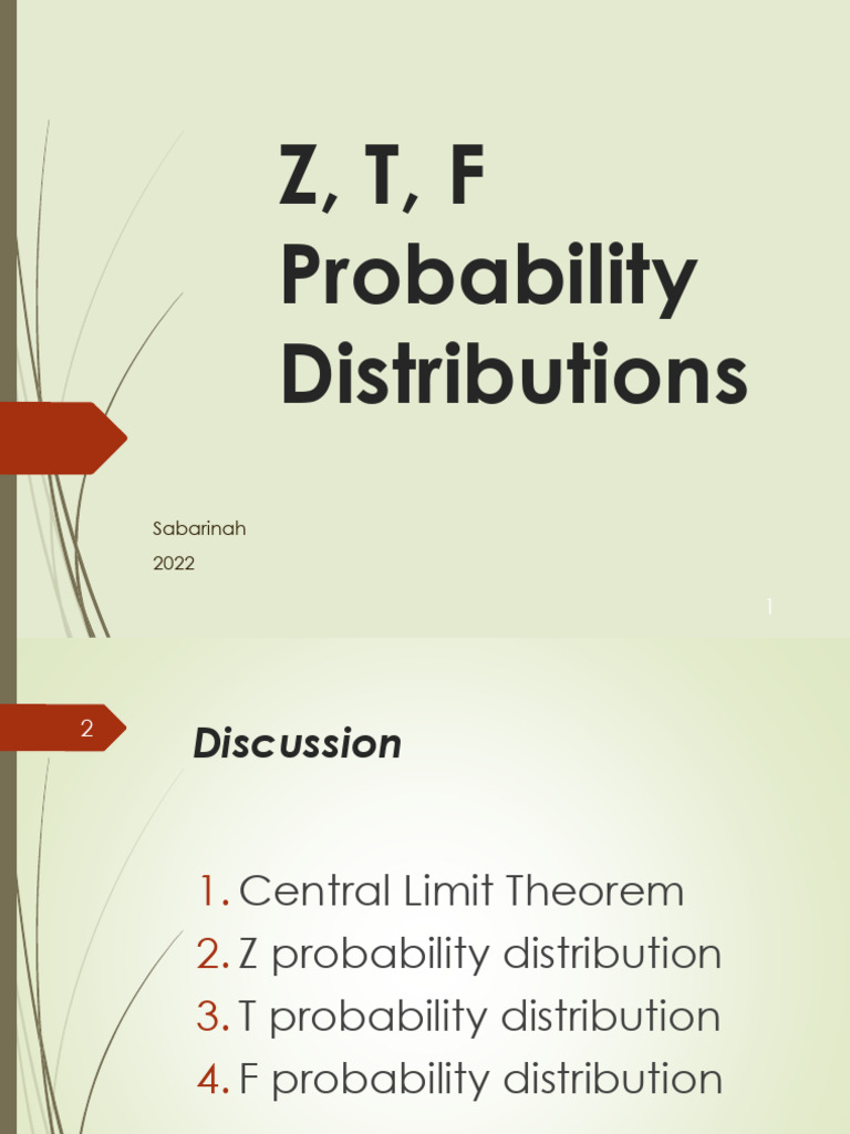SESI 4B - Z, T, F Probability Distributions | PDF | Standard Error ...