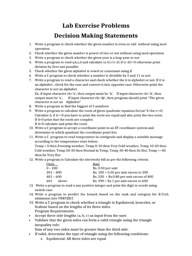 Programs on Decision Making Stmts | PDF | Triangle | Mathematics