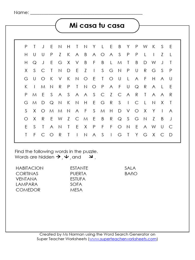 8ty25D-Super Teacher Worksheets Mi Casa Tu Casa | PDF | Word Search ...