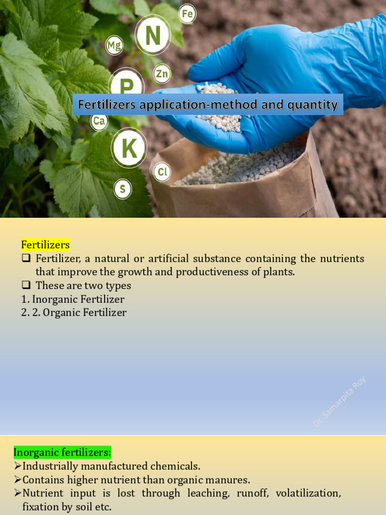 Fertilizer Application | PDF | Fertilizer | Plant Nutrition