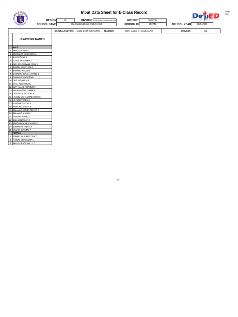 2025-2026 - Grade - 9 - EIM-9 2025-2026 - TLE - Quarter 2 - EClass | PDF