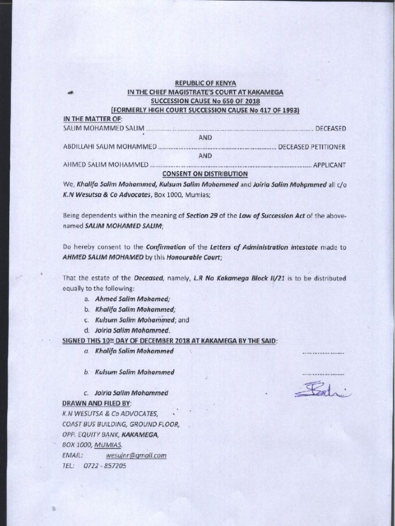 Letter of Administration | PDF