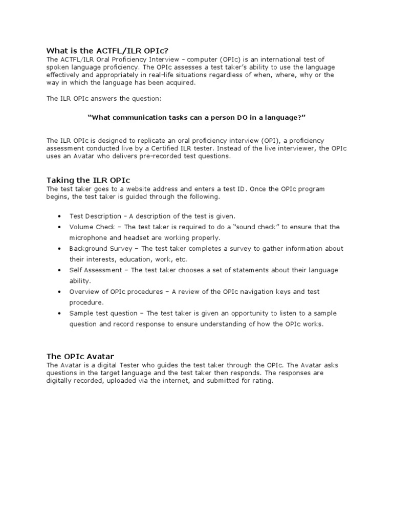 OPIC | Survey Methodology | Question