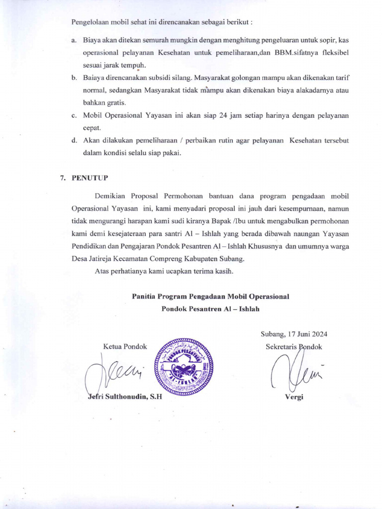 Surat Panitia Mobil OP | PDF