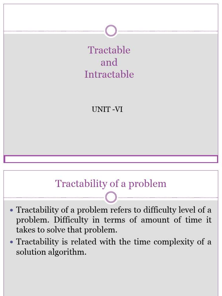 Tractable vs Intractable Problems Explained | PDF | Time Complexity ...