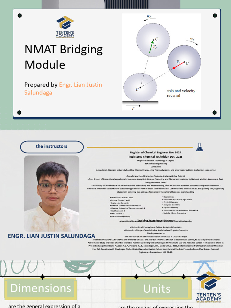 NMAT Chemistry and Physics Bridging Module | PDF | Mole (Unit) | Quantity