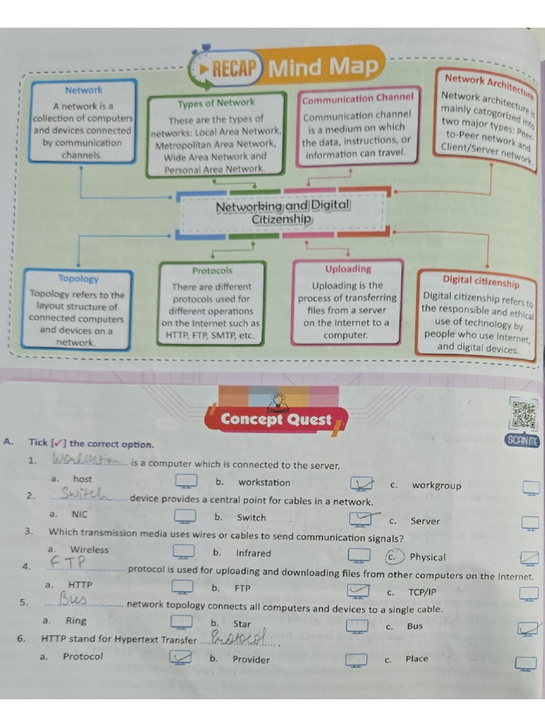 Ch-5 Networking and Digital Citizenship Question Answers | PDF