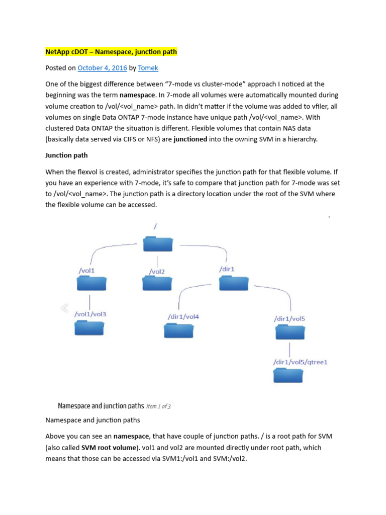 NetApp CDOT Namespace, Junction Path | PDF | Utility Software | Computing