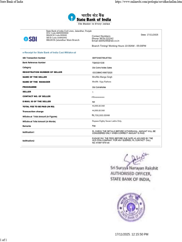 State Bank of India Jalandhar Main Branch | PDF | Financial Services ...