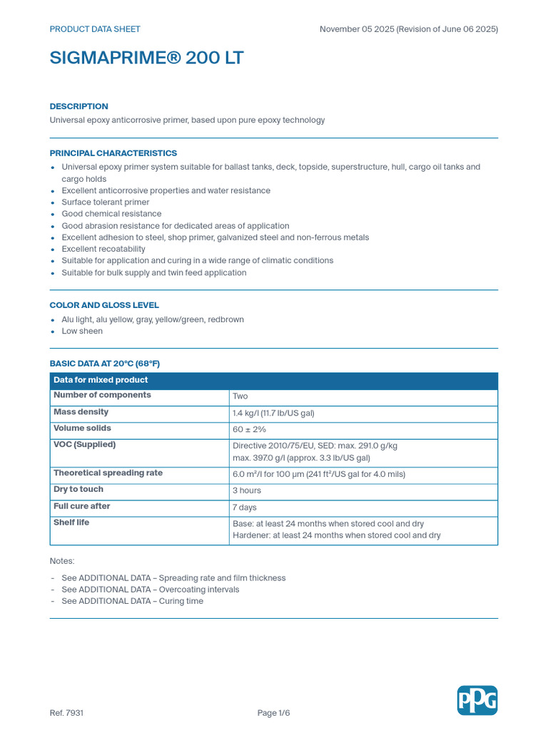 Sigma Prime 200LT_Data sheet | PDF | Legal Liability | Materials