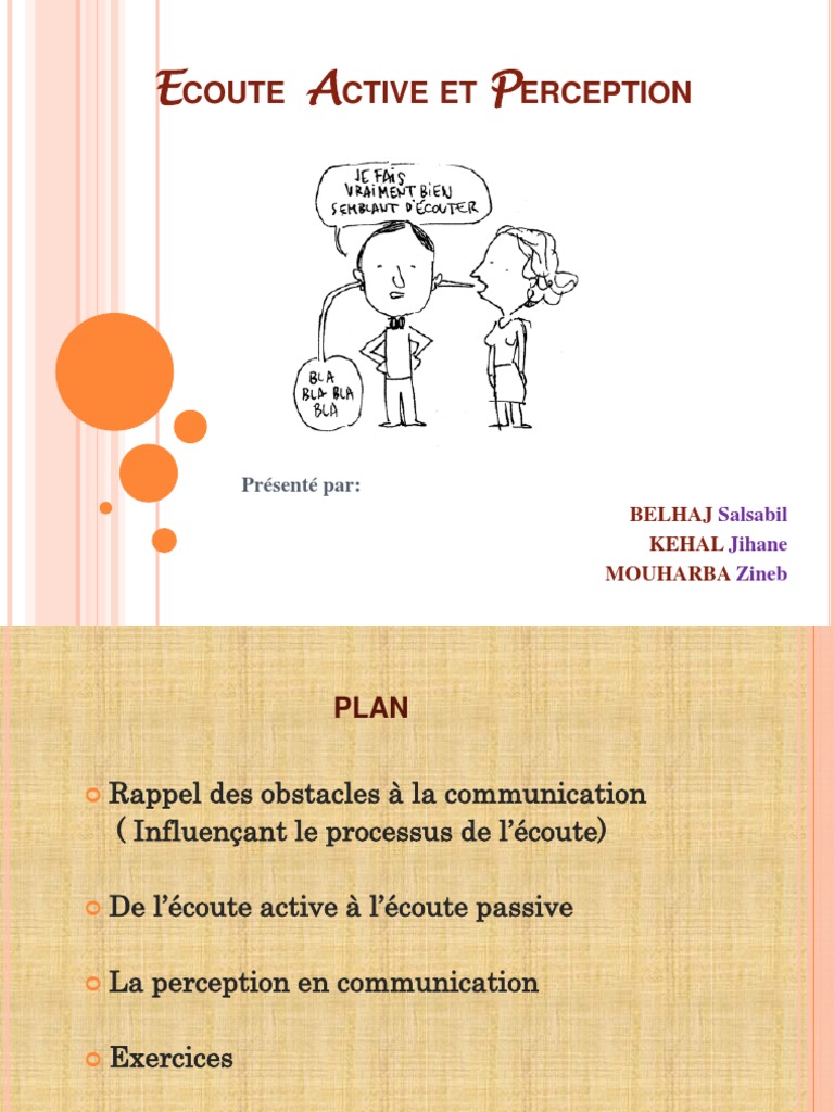 Ecoute Active Et Perception | PDF | la perception | la communication